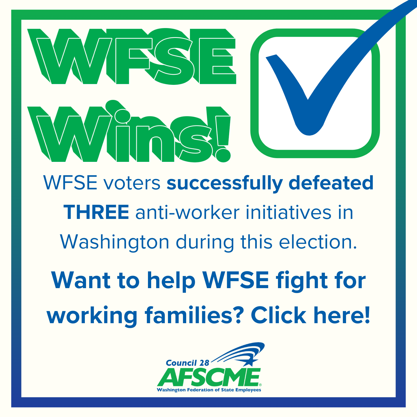Election Win! WFSE Votes Save Jobs and Future Raises | AFSCME Council ...